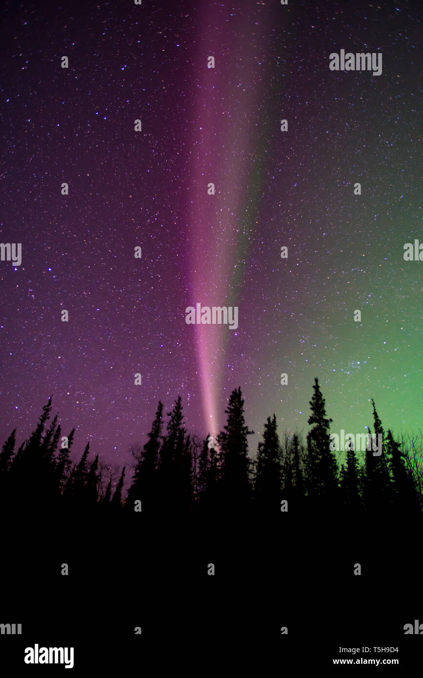 Aurora borealis or northern lights with milky way galaxy hi-res stock ...