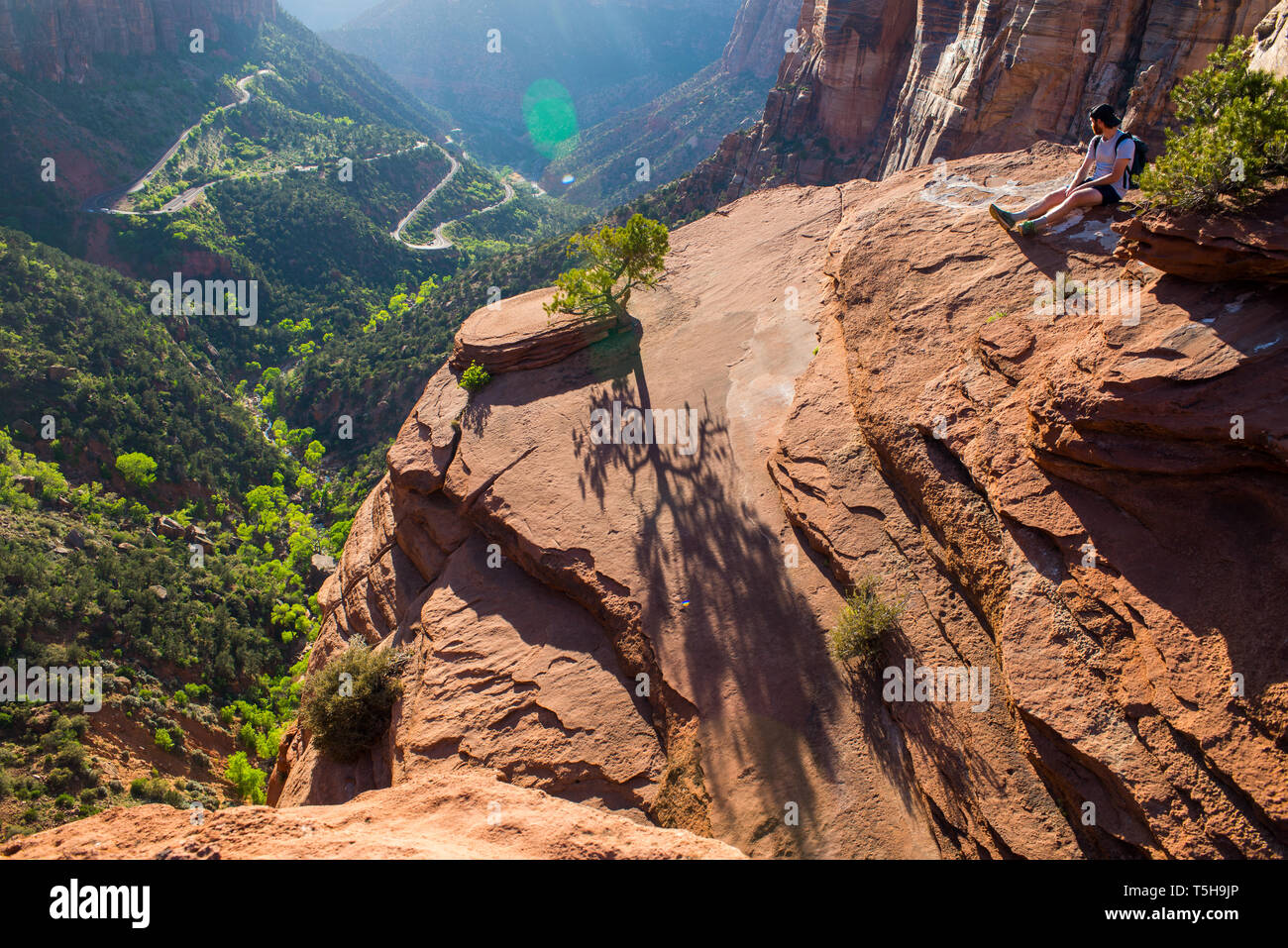 Lookout in Zion National Park Stock Photo - Alamy