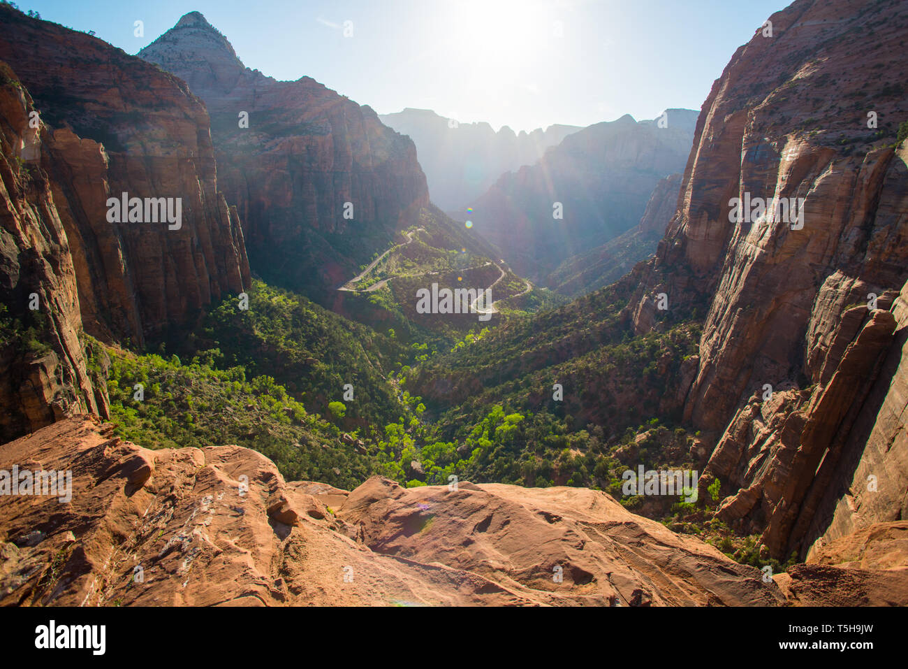 Lookout in Zion National Park Stock Photo - Alamy