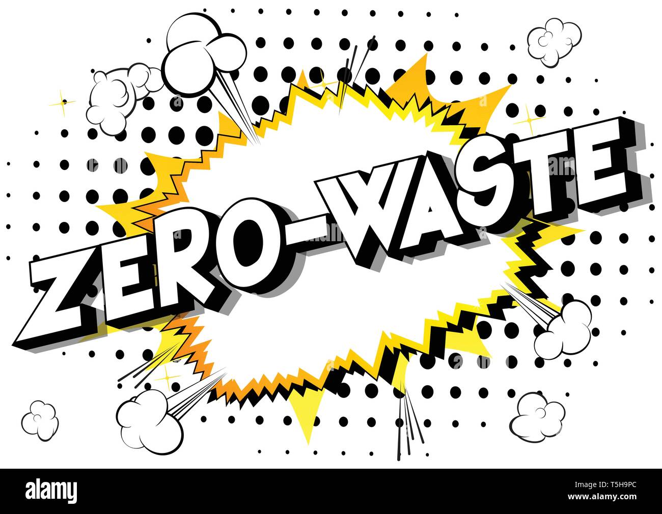 Zero-Waste - Vector illustrated comic book style phrase on abstract ...