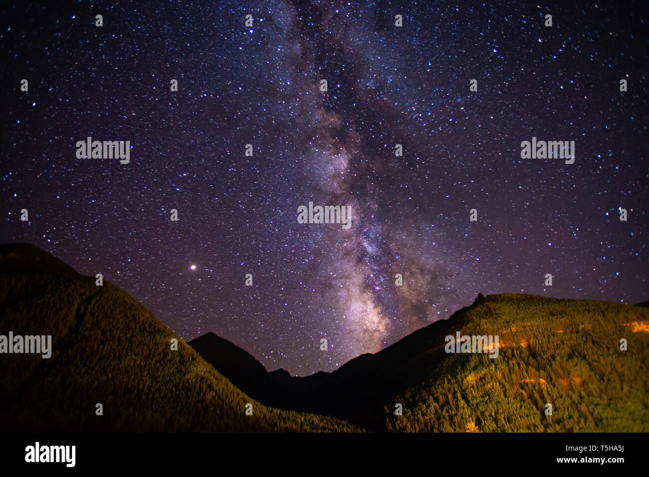 Milky way over mountains in hi-res stock photography and images - Alamy