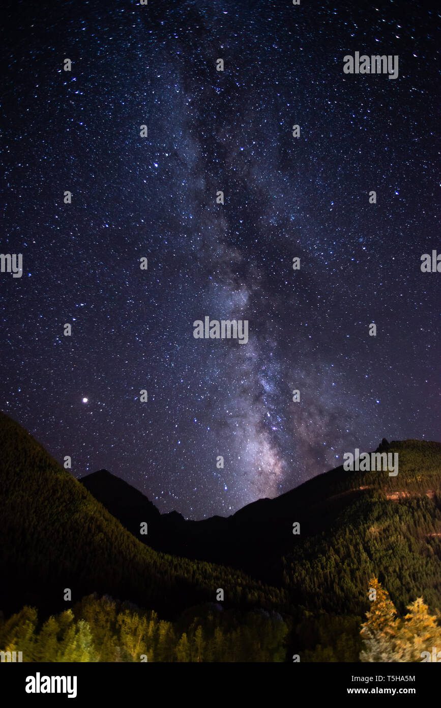 Milky way over mountains in hi-res stock photography and images - Alamy