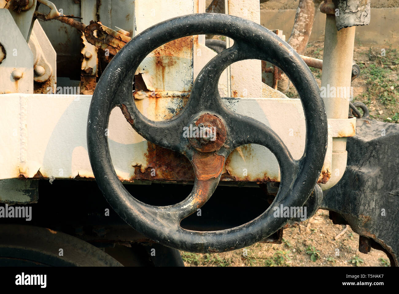Old and rusty industrial pipe valve at power plant, Metalworking ...