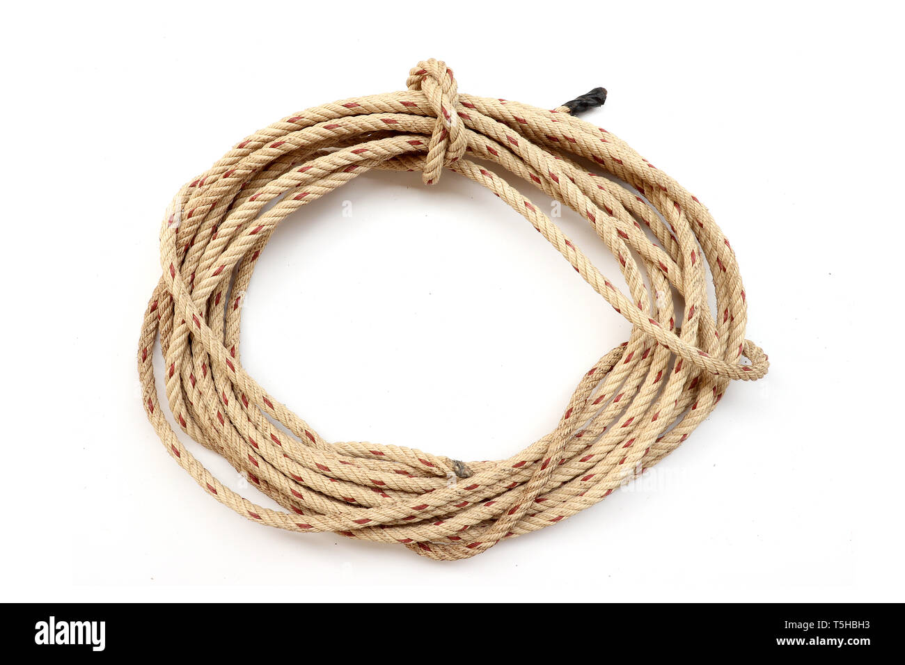 Roll of rope, rope knot isolated on white background High resolution ...