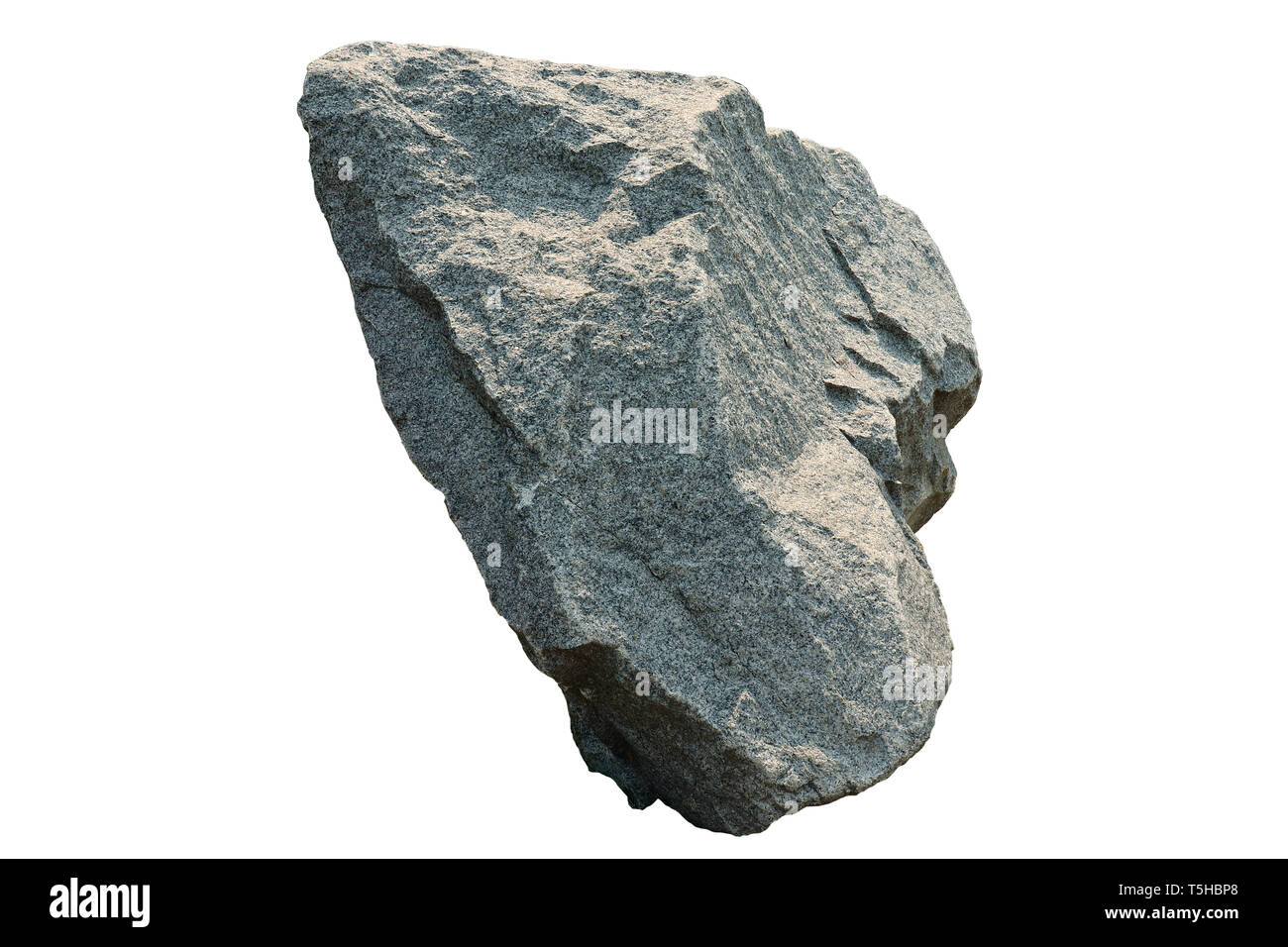 Granite Stone, Fragment of granite on ground isolated on white ...