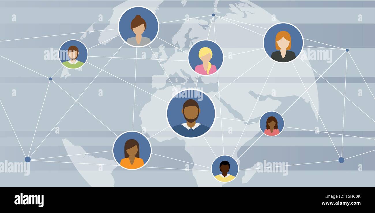 Internet social network map illustration hi-res stock photography and ...