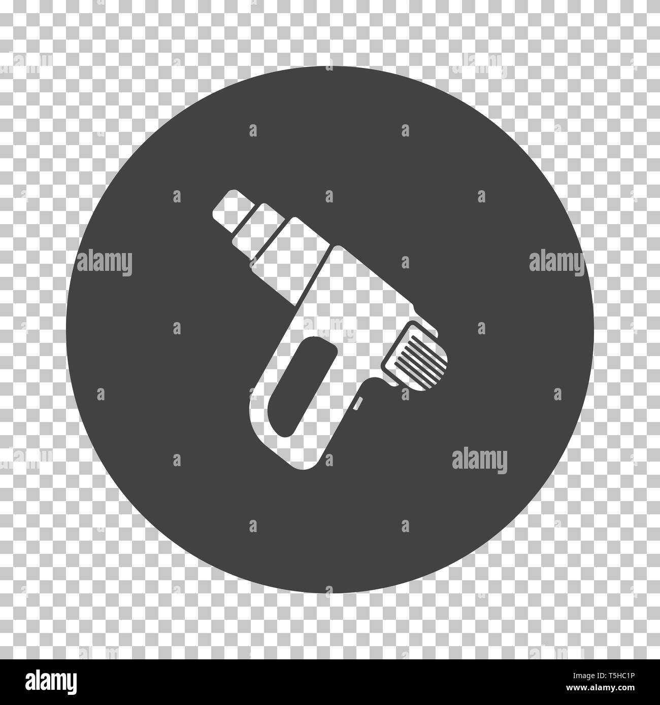 Electric industrial dryer icon. Subtract stencil design on tranparency ...