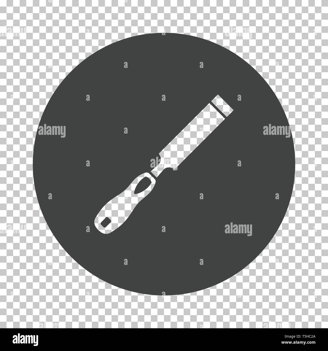 Chisel icon. Subtract stencil design on tranparency grid. Vector ...