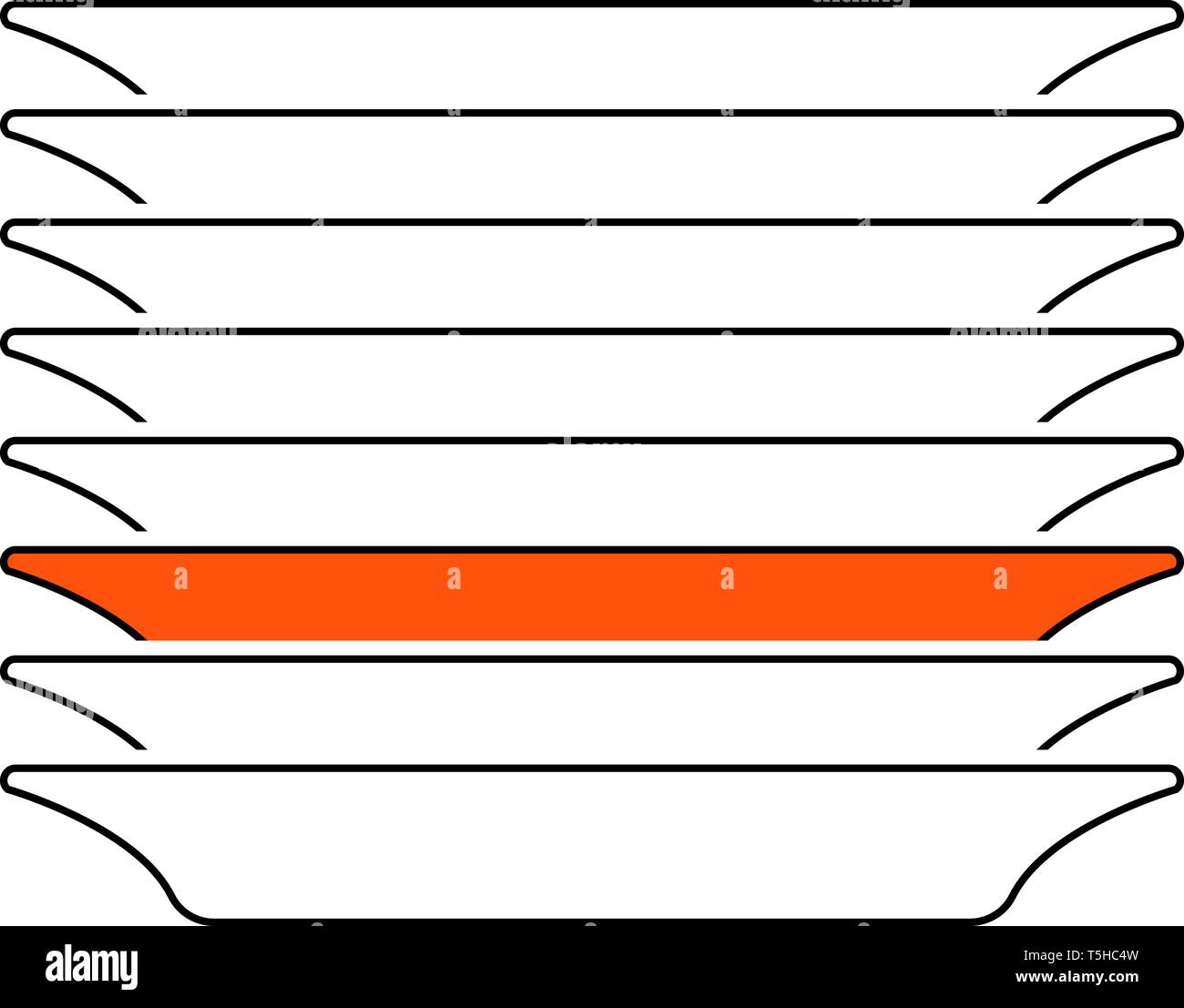 Plate Stack Icon. Thin Line With Orange Fill Design. Vector ...