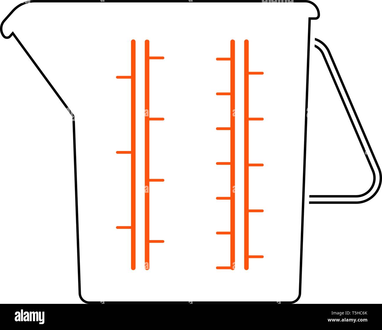 Measure Glass Icon. Thin Line With Orange Fill Design. Vector ...