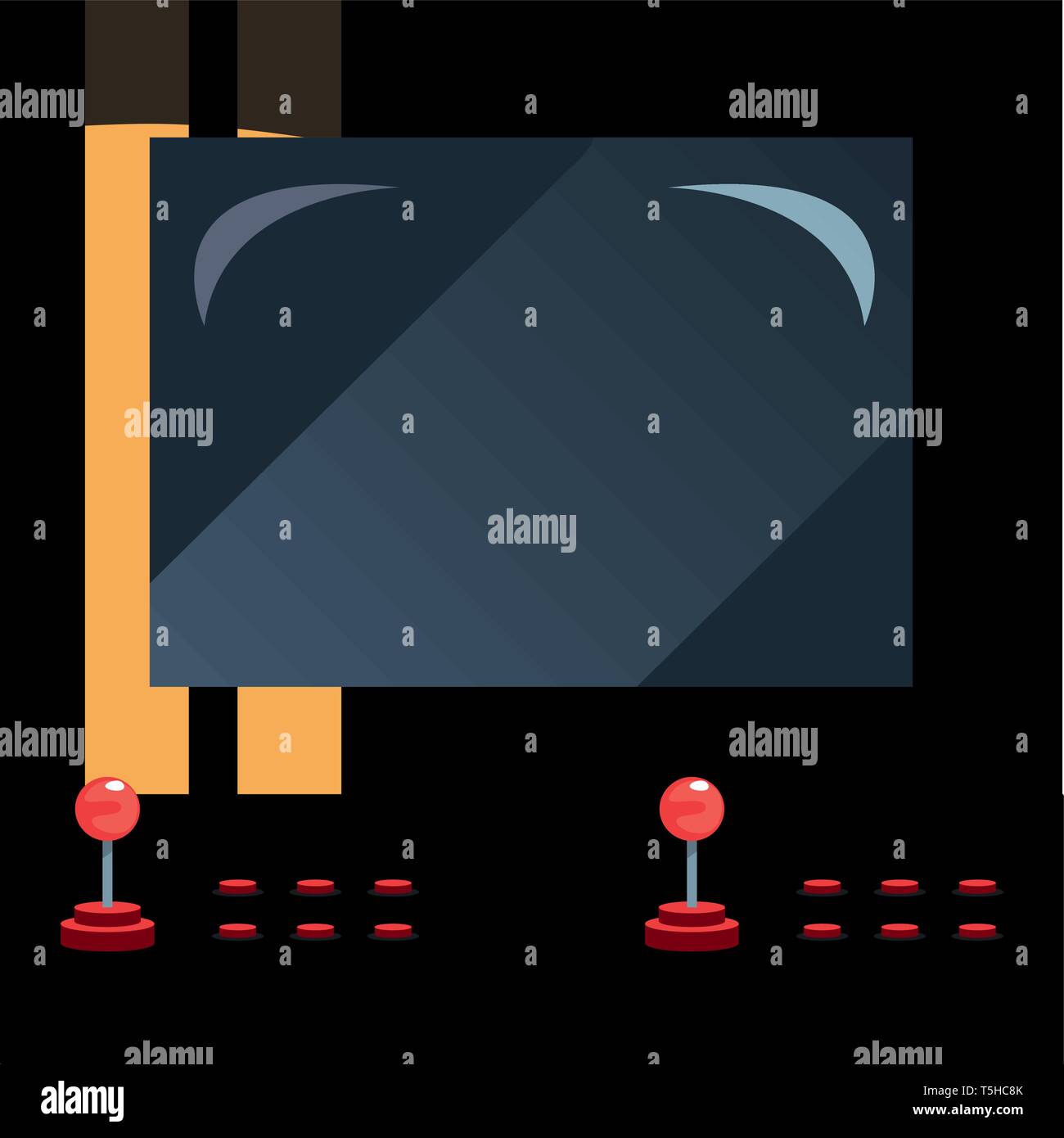 arcade machine screen control video game retro vector illustration ...