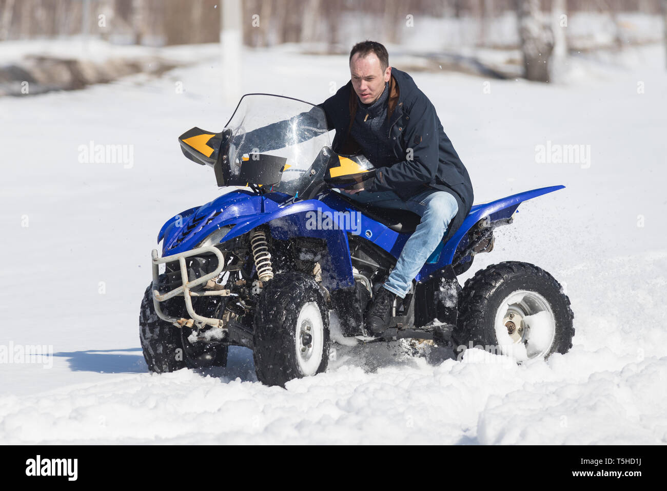 Adult man snowmobile hi-res stock photography and images - Alamy
