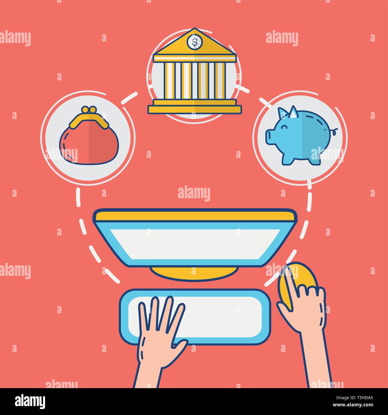 Businessman holding typing laptop Stock Vector Images - Alamy