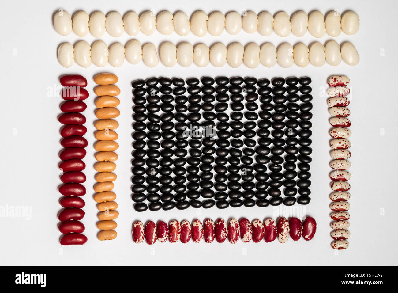 Geometric bean pattern. Multicolored Legumes Textures: kidney beans ...