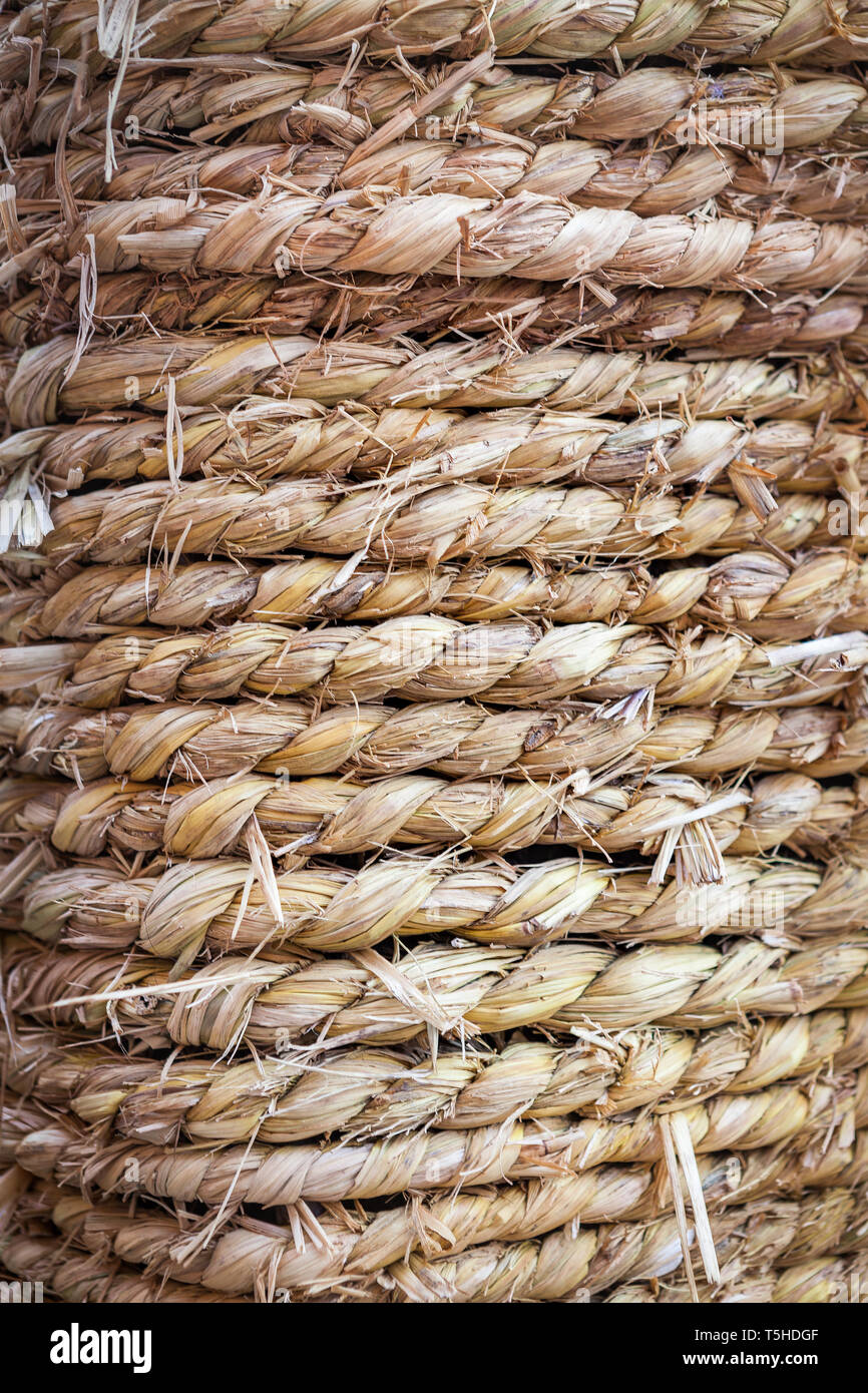Coiled Straw Rope Stock Photo - Alamy