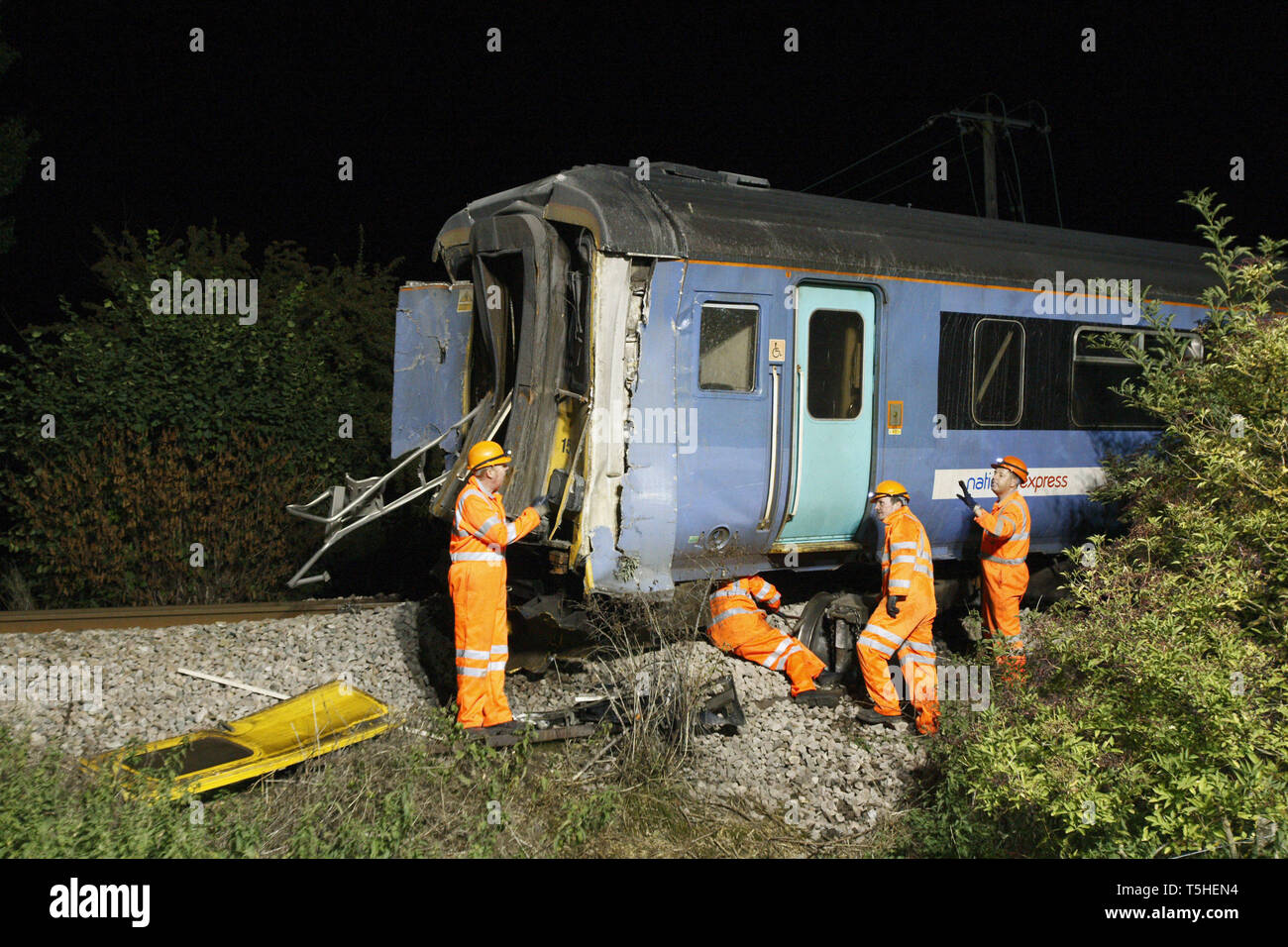 Rail crash train damage wreckage hi-res stock photography and images ...