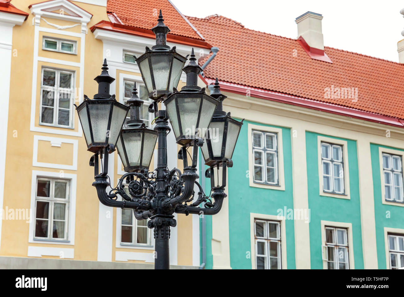 Traditional Old Fashioned Black Lamp Post High Resolution Stock ...