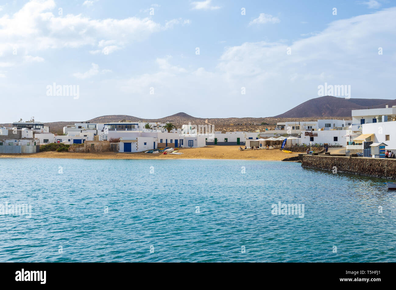 Seaport of Caleta de Sebo Stock Photo - Alamy