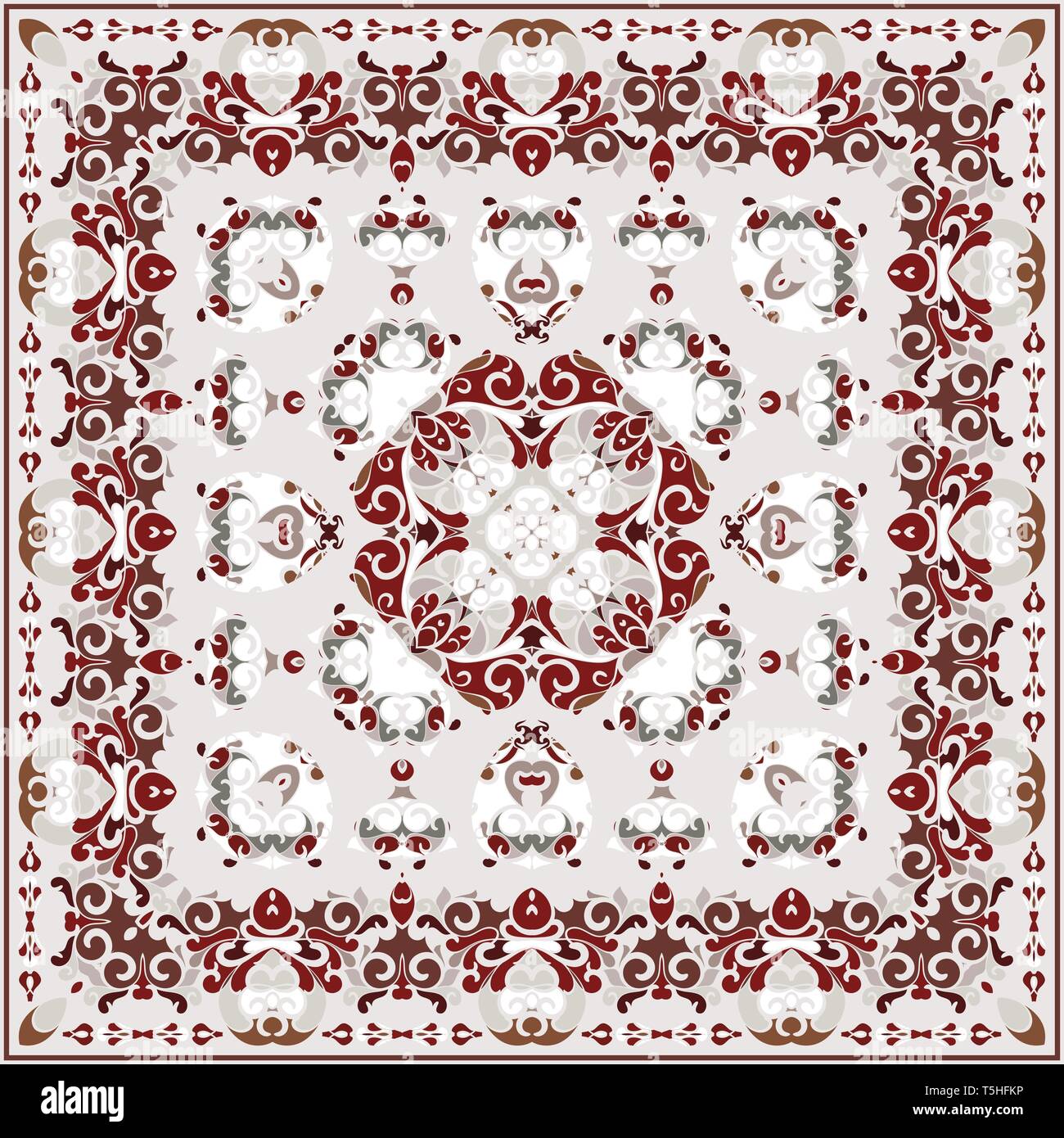 Ancient Arabic square pattern. Colored Persian ornament for fabric ...