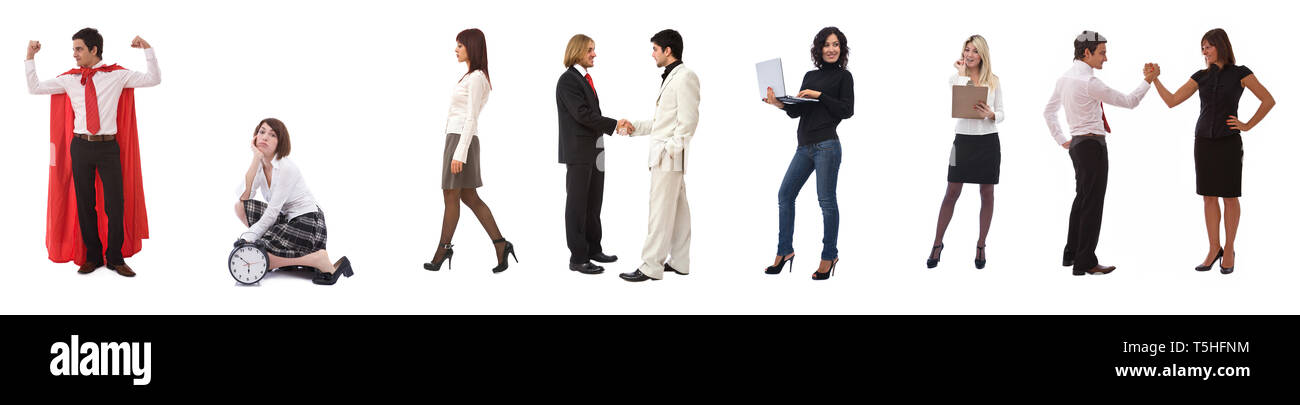 business teamwork concept with different poses of people Stock Photo ...