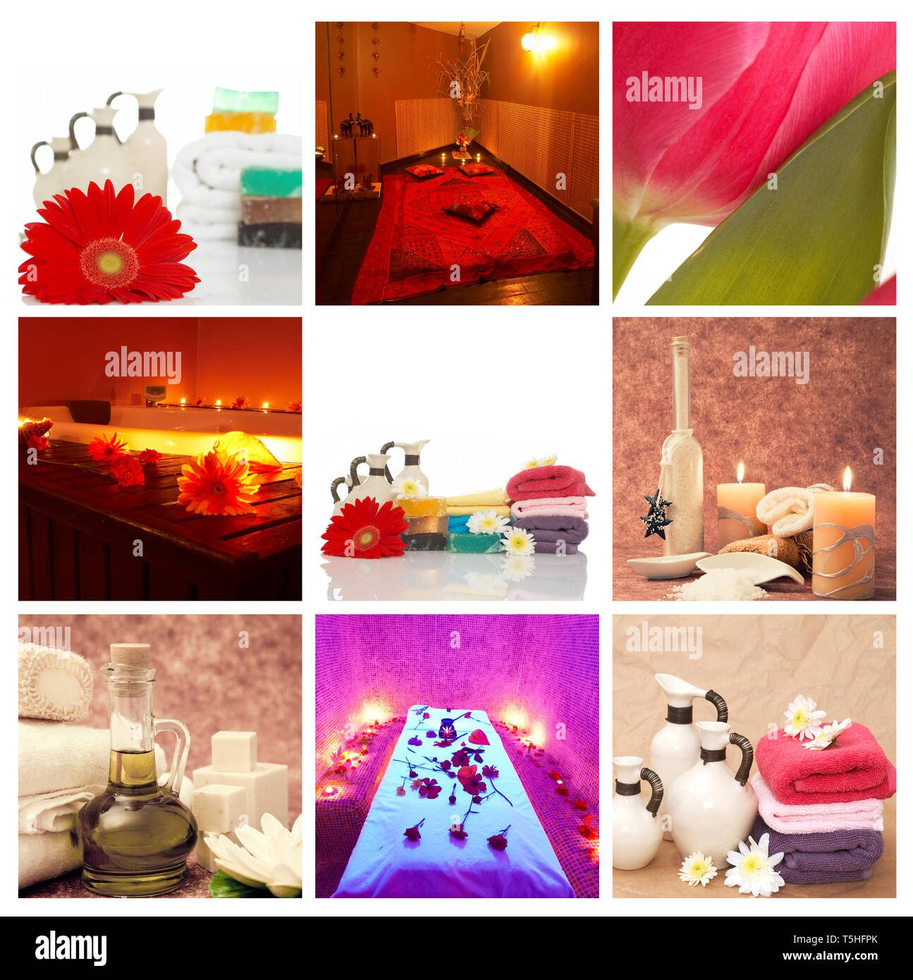 set of beautiful different spa images in a collage Stock Photo - Alamy