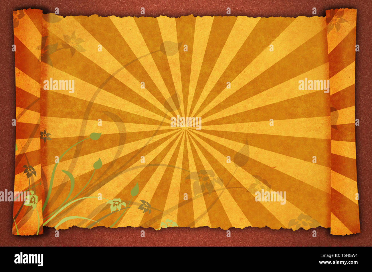 old scroll papyrus for your messages and designs with ornaments Stock ...