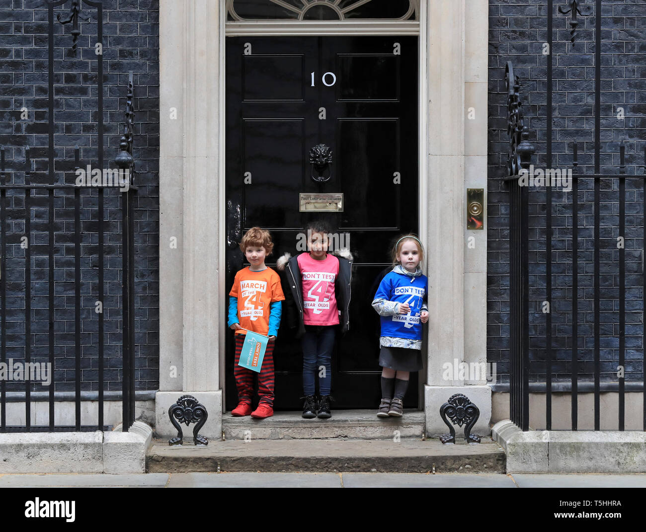 Alex Harrison (left), Safa Patel and Isla Tart outside 10 Downing ...