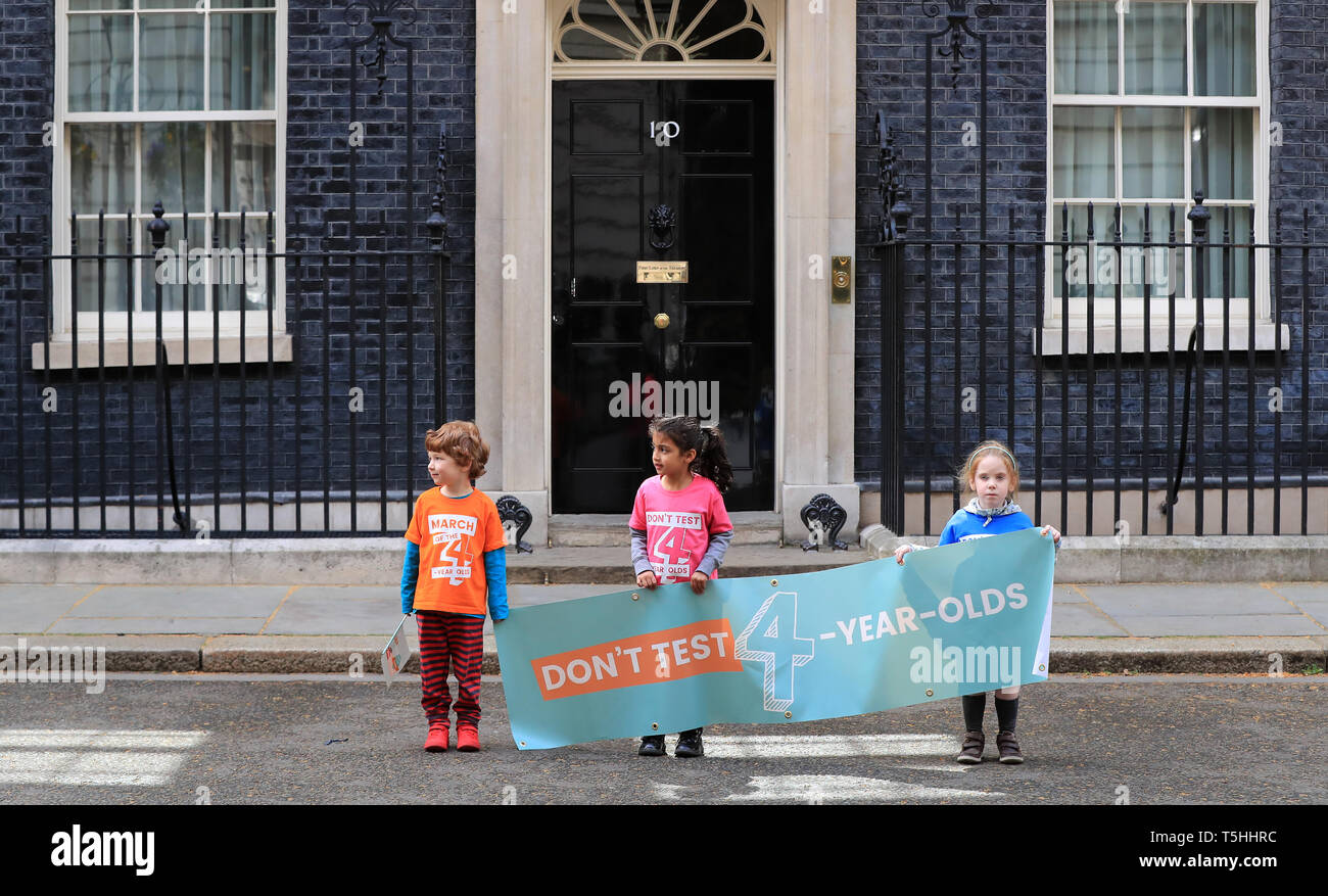 Alex Harrison (left), Safa Patel and Isla Tart outside 10 Downing ...