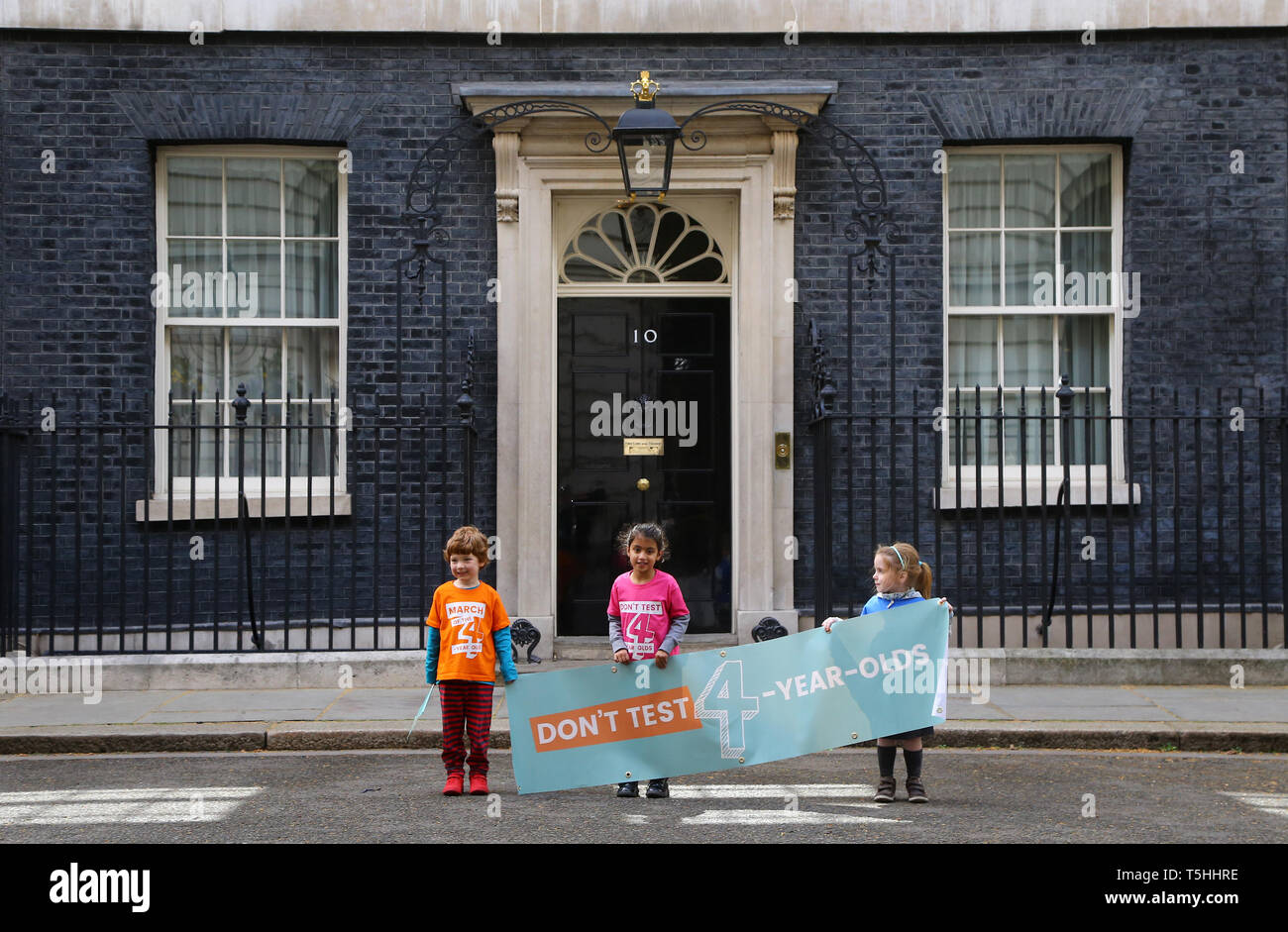 Alex Harrison (left), Safa Patel and Isla Tart outside 10 Downing ...