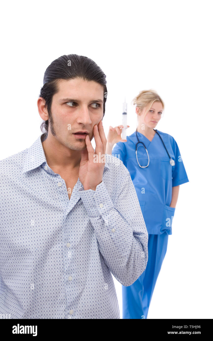 beautiful doctor ready to inject to a patient Stock Photo - Alamy