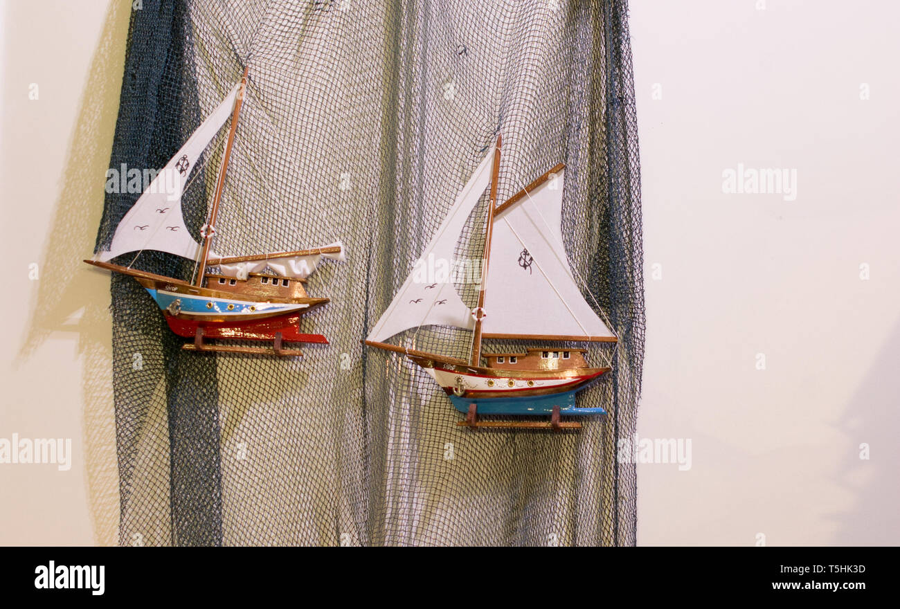 Set of small colorful model sailboats Stock Photo - Alamy