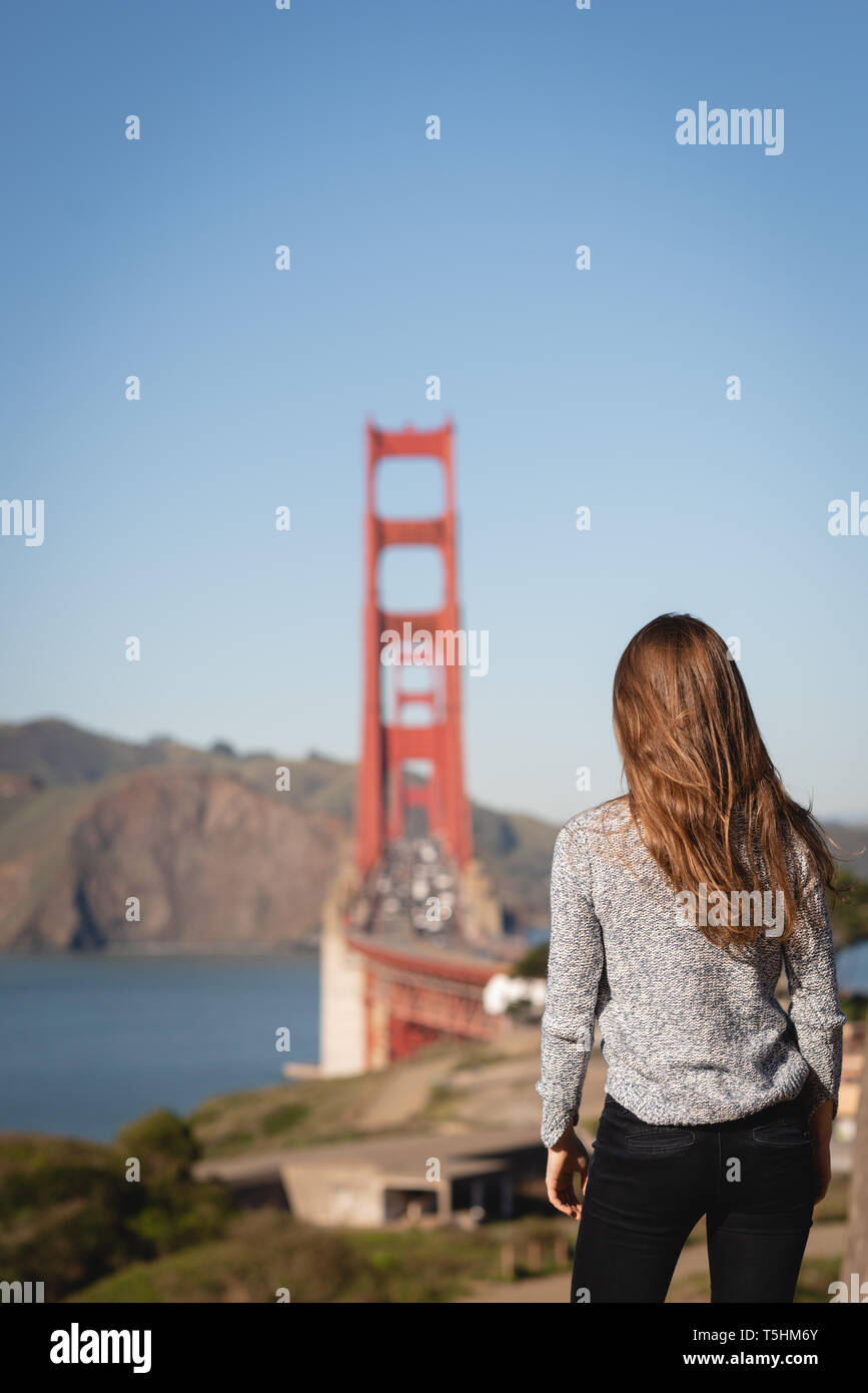 Woman bridge looking hi-res stock photography and images - Alamy