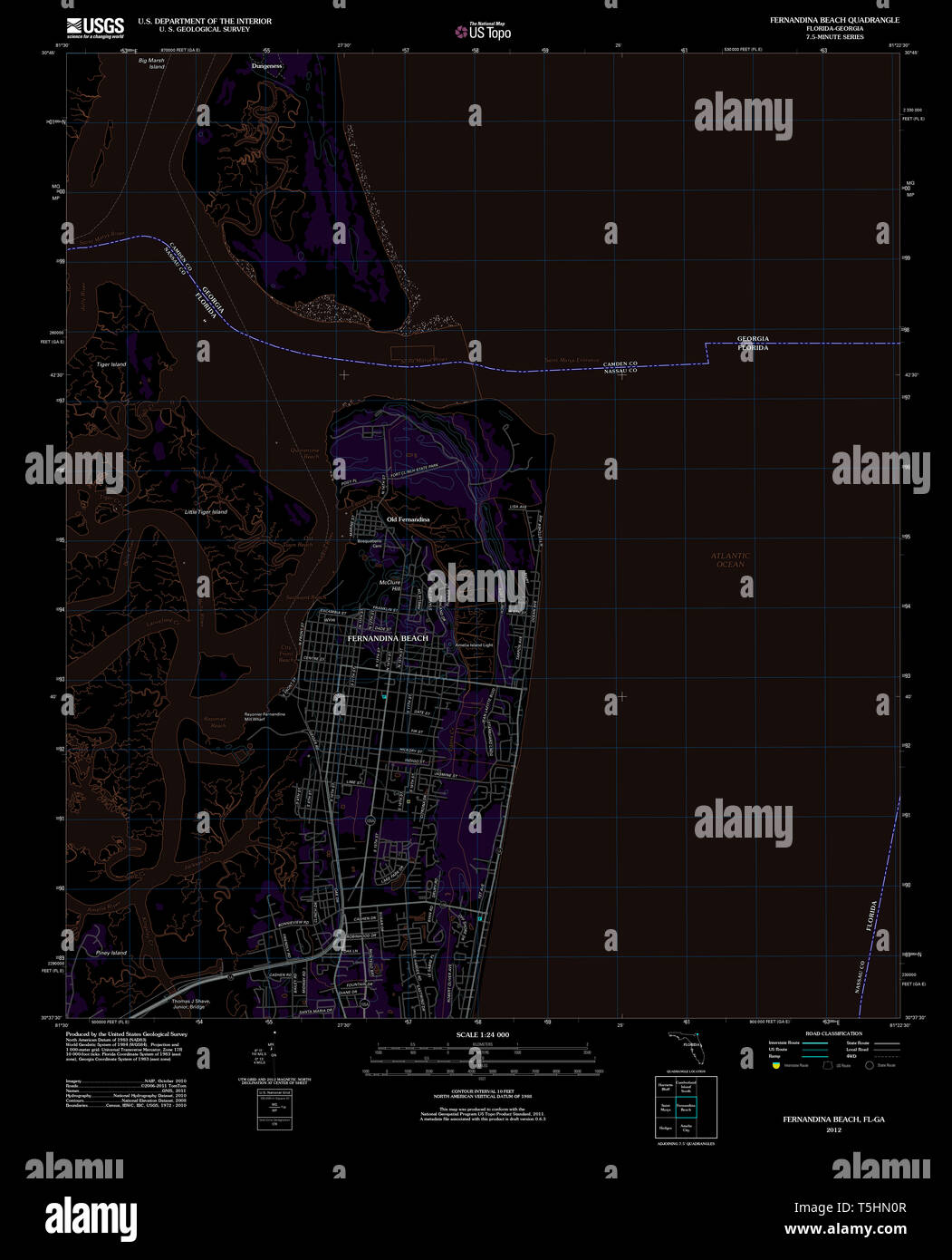 Fernandina beach florida map hi-res stock photography and images - Alamy