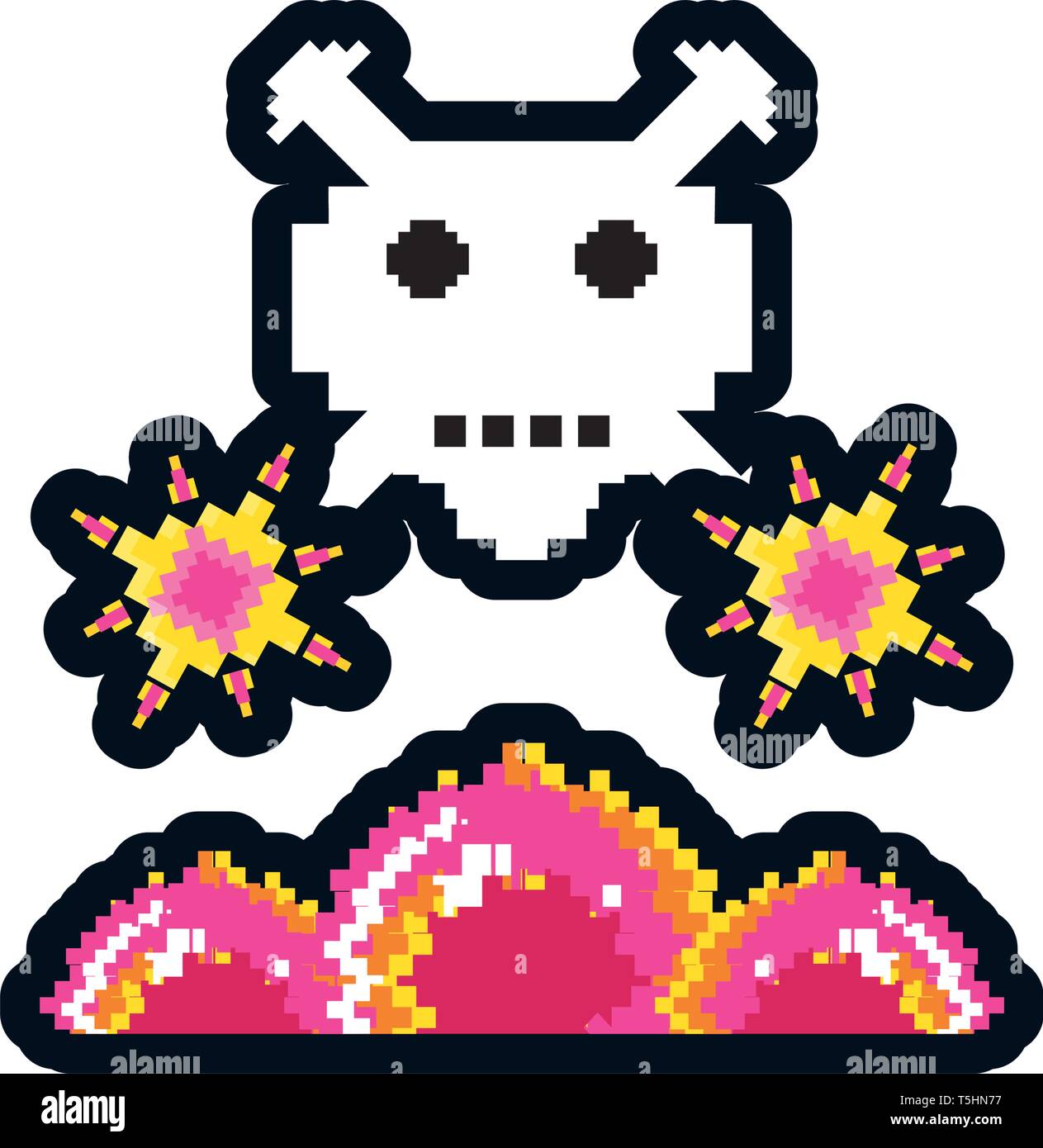 Skull pixel art head skeleton hi-res stock photography and images - Alamy