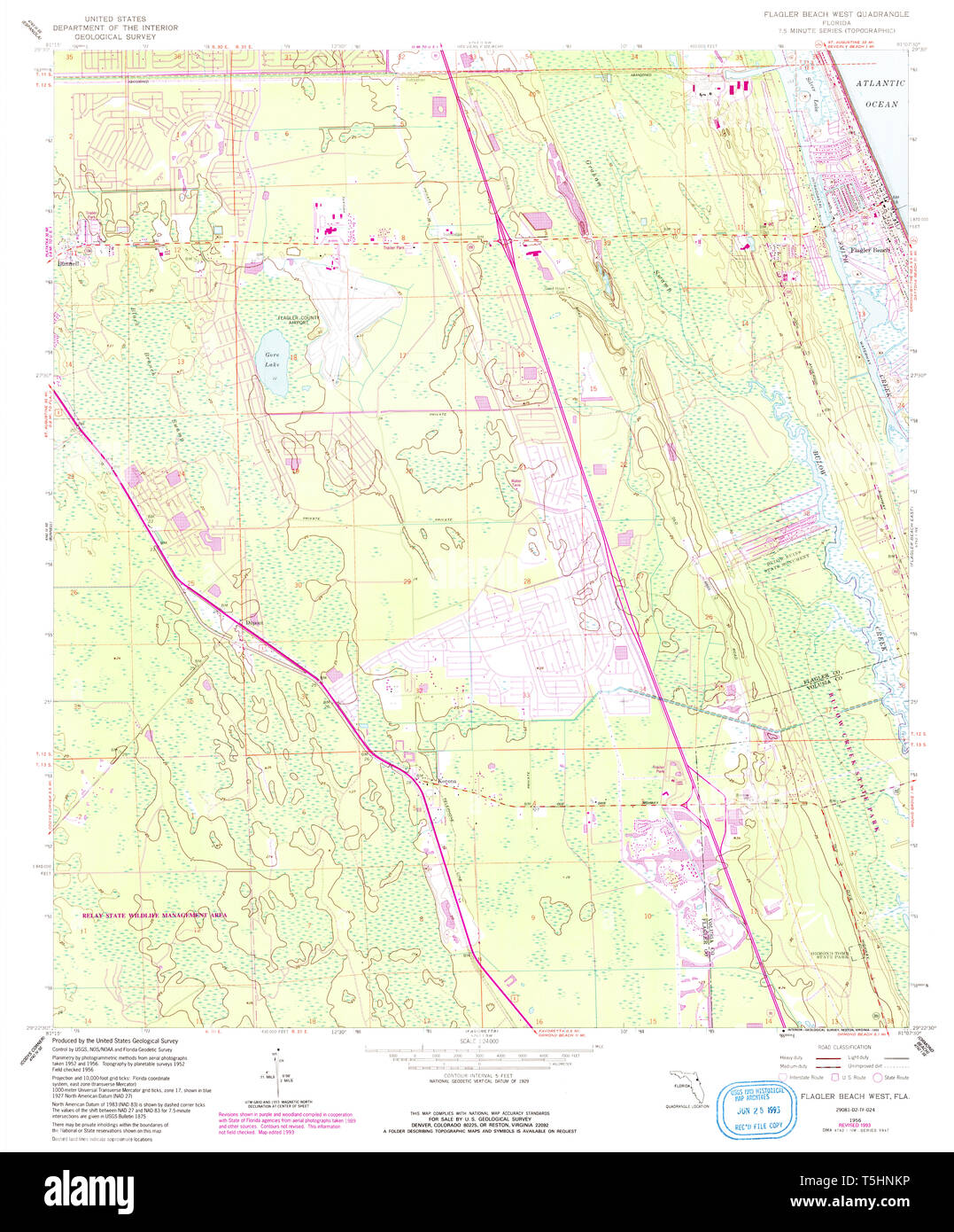 USGS TOPO Map Florida FL Flagler Beach West 346169 1956 24000 ...