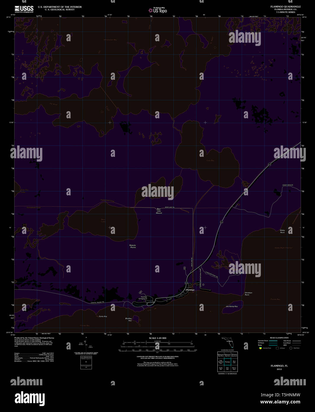 Flamingo florida map hi-res stock photography and images - Alamy