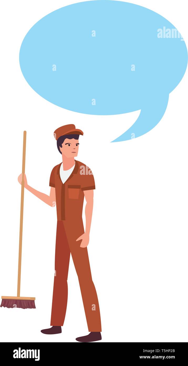 street sweeper profession labour day vector illustration design Stock ...