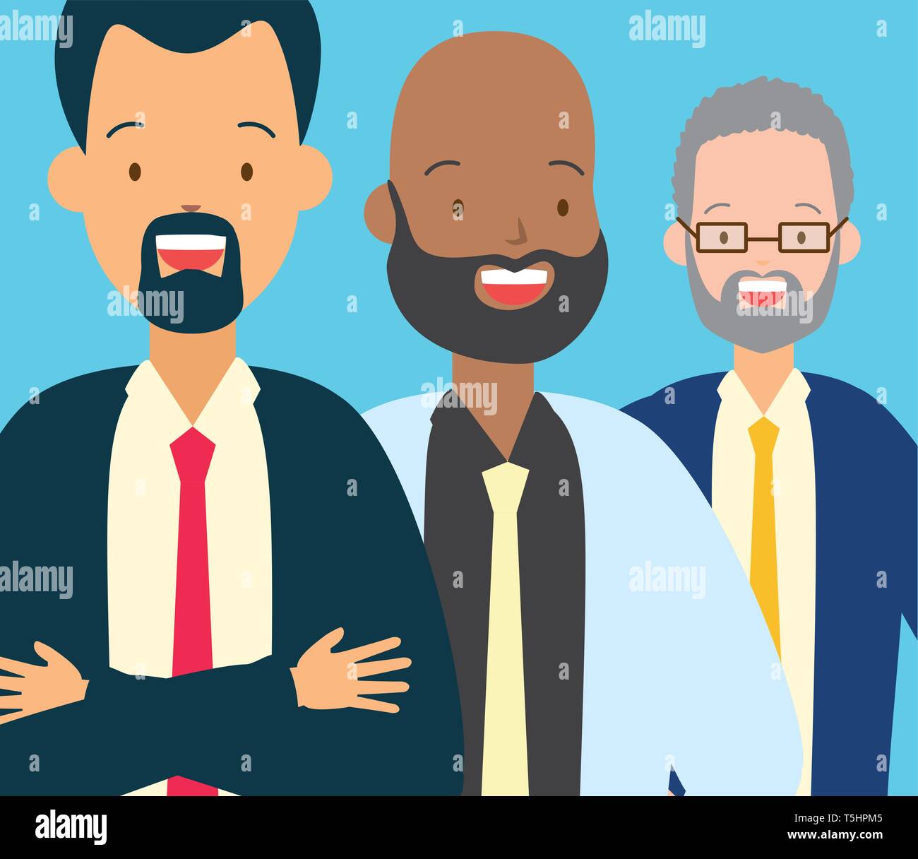 Three young men smiling Stock Vector Images - Alamy