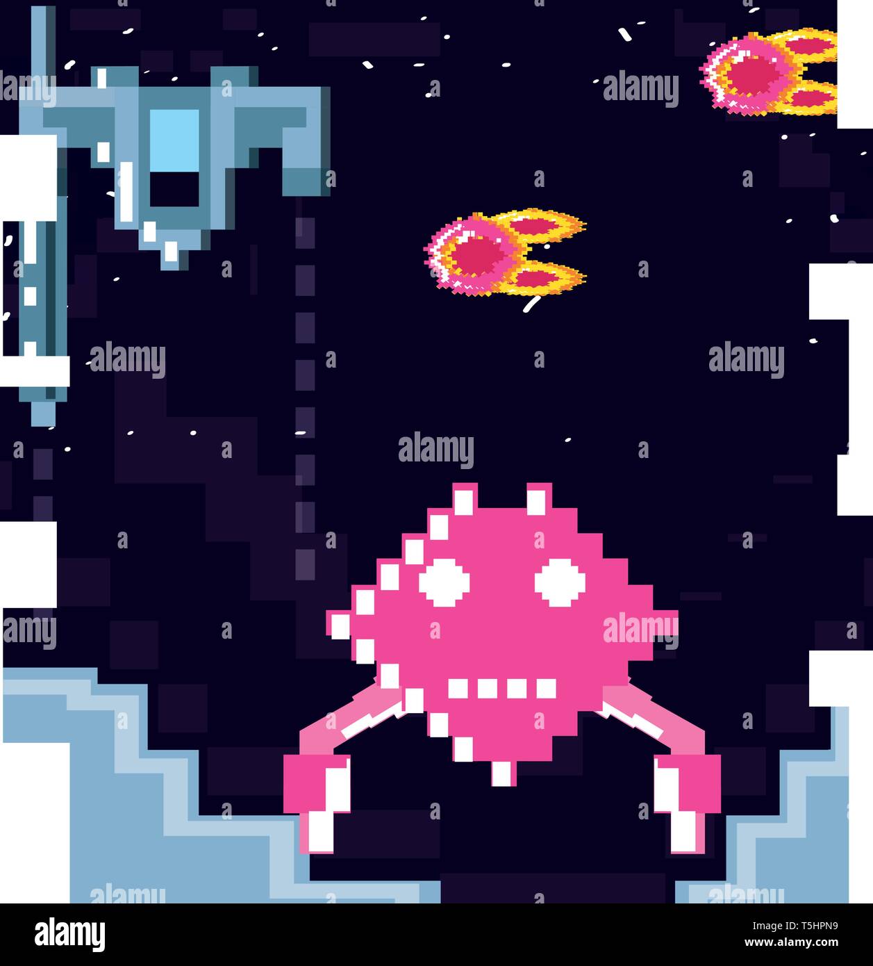 video game monster alien pixelated vector illustration design Stock ...