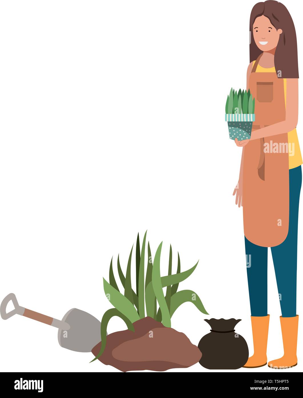 woman with tree to plant avatar character Stock Vector Image & Art - Alamy
