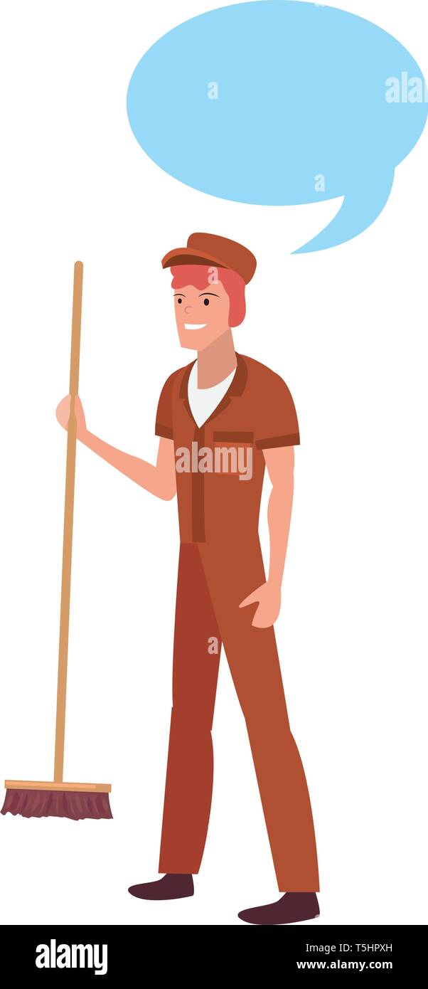 street sweeper profession labour day vector illustration design Stock ...