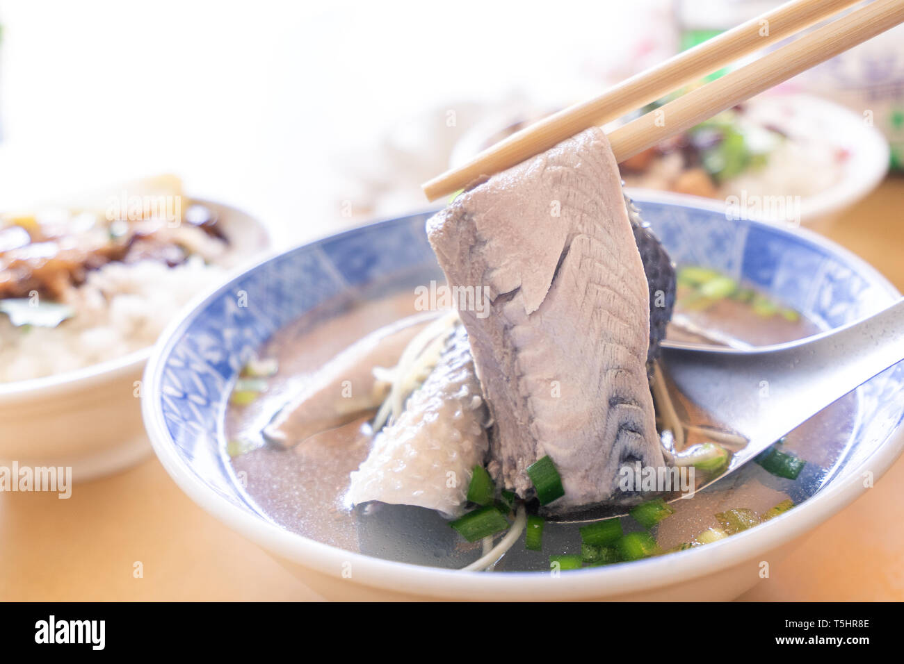 Milkfish skin soup, distinctive Taiwan delicacy food in Tainan. Famous ...