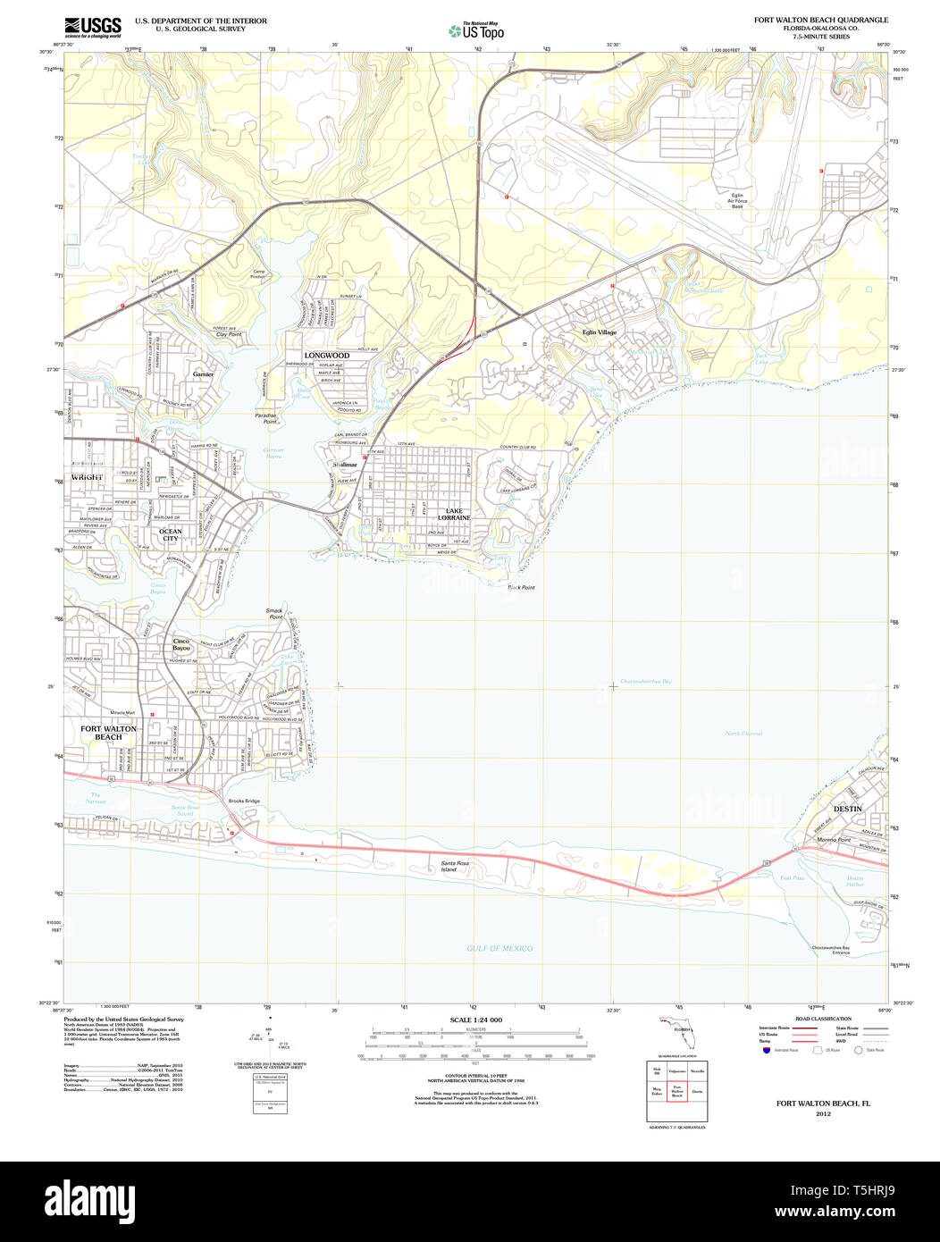 Map of fort walton beach hi-res stock photography and images - Alamy