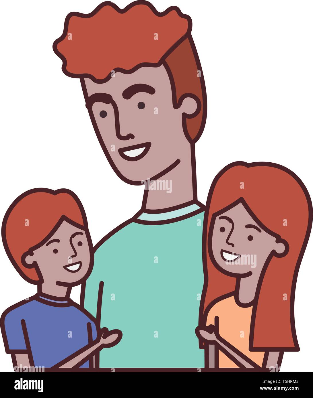 father with children avatar character Stock Vector Image & Art - Alamy