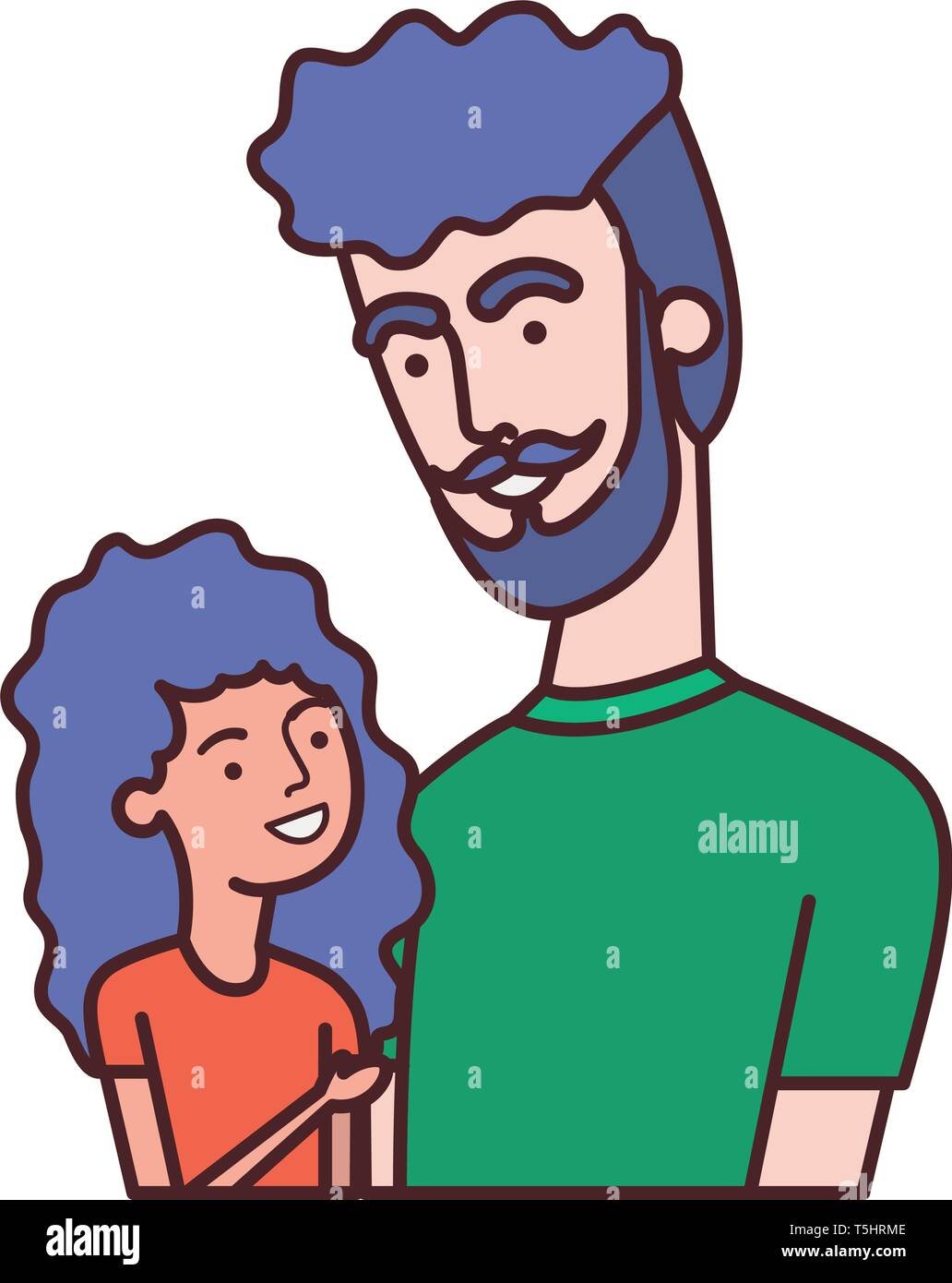 father with daughter avatar character Stock Vector Image & Art - Alamy