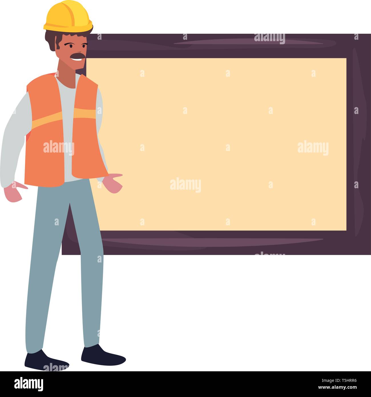 construction worker board vector illustration design image Stock Vector ...