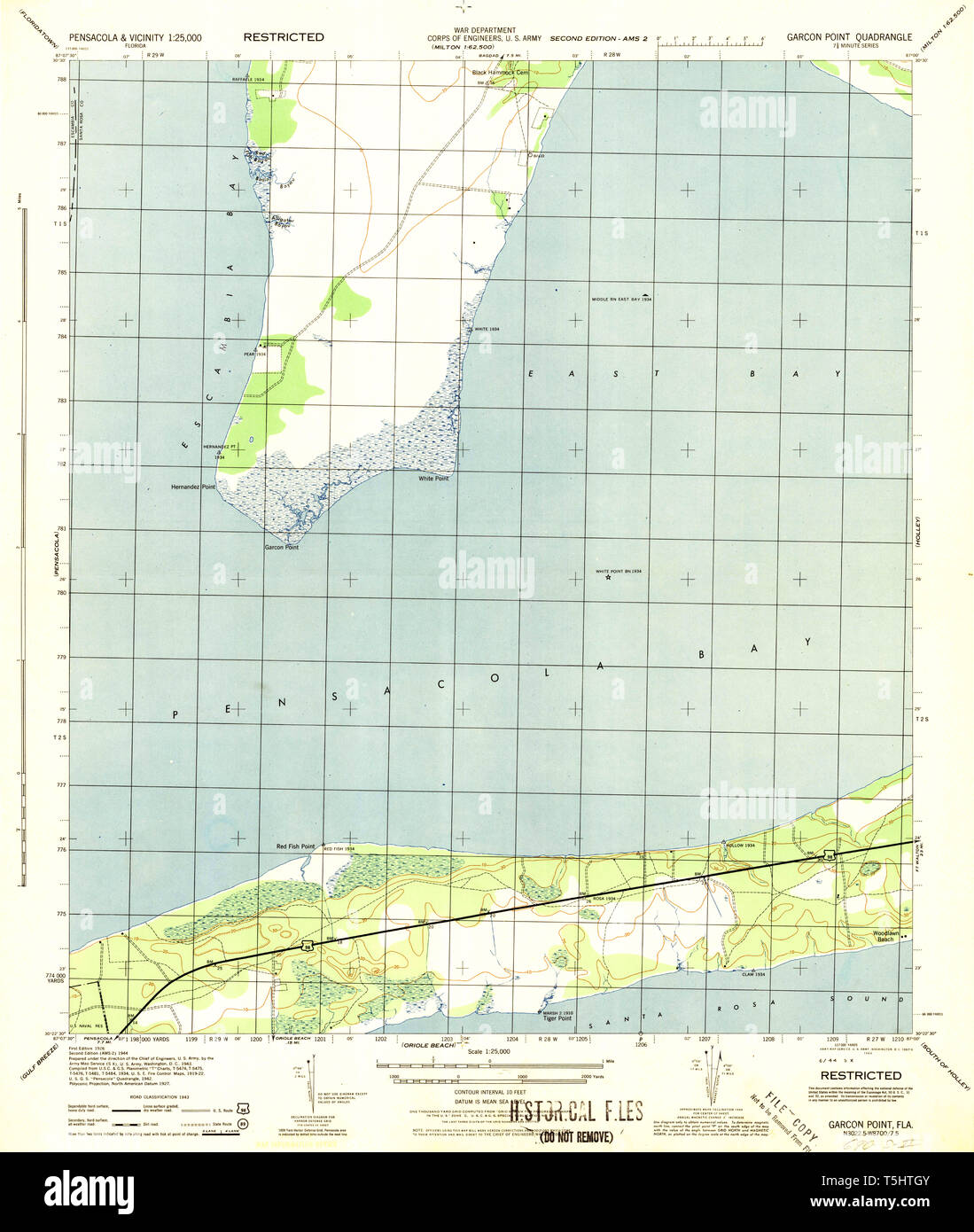 USGS TOPO Map Florida FL Garcon Point 346406 1944 25000 Restoration ...