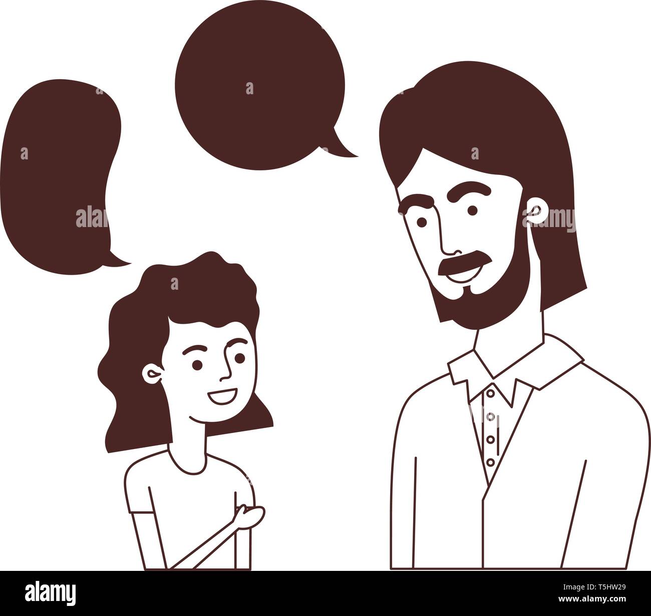 Dad Talking To Daughter Cartoon