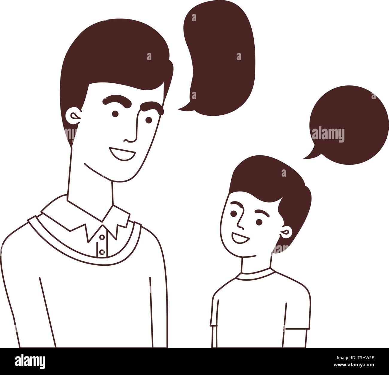 Children talk to parents happy Stock Vector Images - Alamy