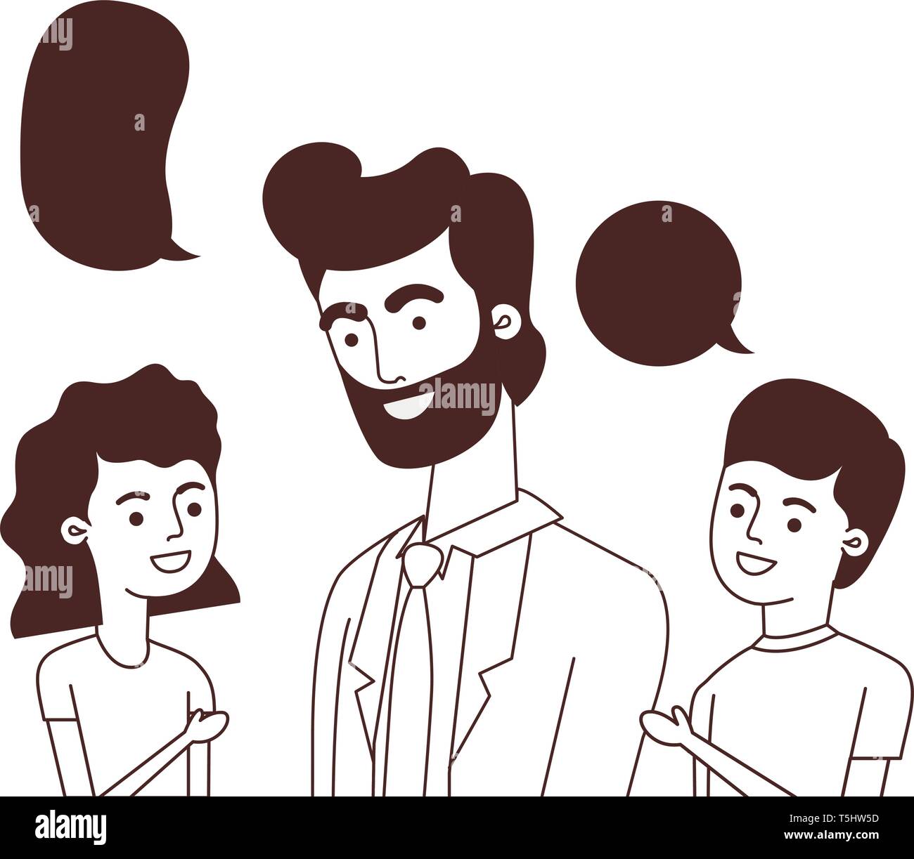 Children talk to parents happy Stock Vector Images - Alamy